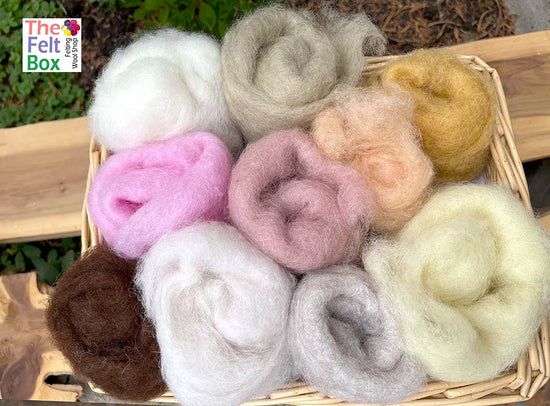 Needle Felting Wool Shade Packs The Felt Box ® Carded NZ Batts